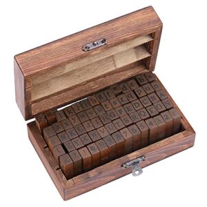 estone 70pcs/set wooden box multipurpose number alphabet letter wood rubber stamp new