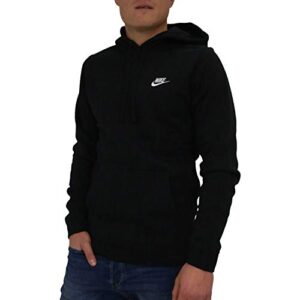 Nike Men's Sportswear Club Pullover Hoodie, Black/Black/White, X-Large