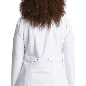 Dickies Xtreme Stretch 28" Stretch Womens Snap Front Lab Coat 82400, M, White