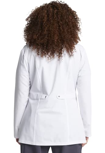 Dickies Xtreme Stretch 28" Stretch Womens Snap Front Lab Coat 82400, M, White