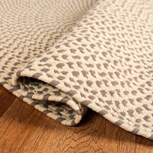 SAFAVIEH Braided Collection 4' x 6' Oval Beige/Brown BRD173A Handmade Country Cottage Reversible Cotton Area Rug