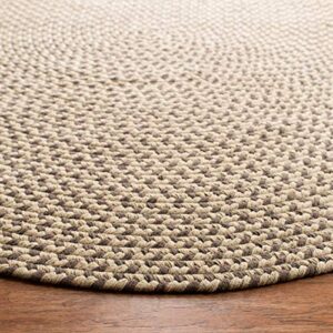 SAFAVIEH Braided Collection 4' x 6' Oval Beige/Brown BRD173A Handmade Country Cottage Reversible Cotton Area Rug