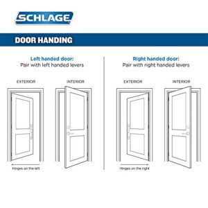 SCHLAGE Lock Company Camelot Single Cylinder Handleset and Left Hand Accent Lever, Satin Nickel (F60 CAM 619 ACC LH)