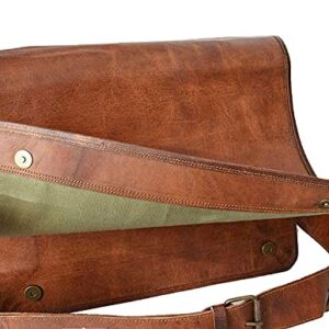 Komal's Passion Leather Vintage Mens 16 Inch Leather Laptop Messenger Pro Satchel Men's Bag