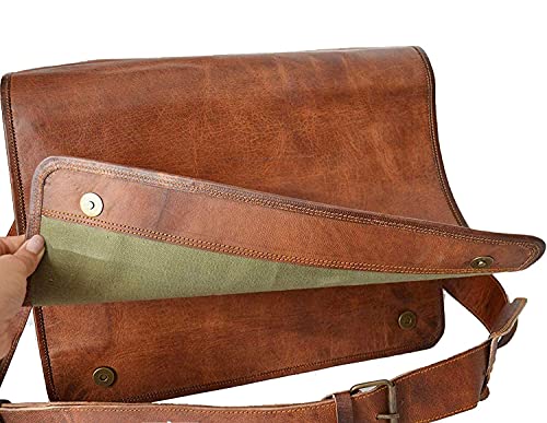 Komal's Passion Leather Vintage Mens 16 Inch Leather Laptop Messenger Pro Satchel Men's Bag