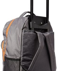 Rockland Double Handle Rolling Backpack, Charcoal, 17-Inch