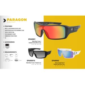 Bobster Paragon ®, Matte Black Frame, Smoked Crimson Mirror Lens