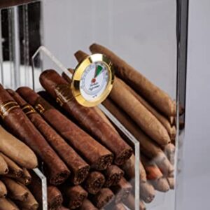 Prestige Import Group - The Franklin Wood & Acrylic Cigar Humidor Table Top Display - Up to 150