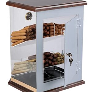 Prestige Import Group - The Franklin Wood & Acrylic Cigar Humidor Table Top Display - Up to 150