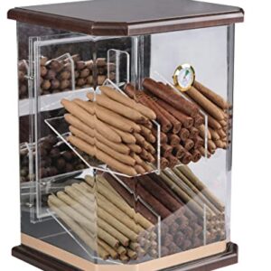 Prestige Import Group - The Franklin Wood & Acrylic Cigar Humidor Table Top Display - Up to 150