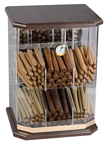 Prestige Import Group - The Franklin Wood & Acrylic Cigar Humidor Table Top Display - Up to 150