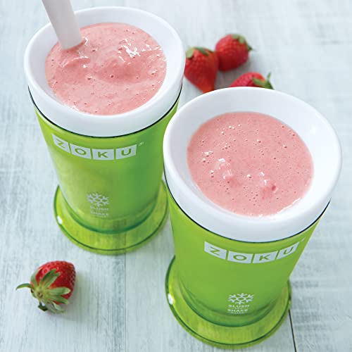 ZOKU Original Slush and Shake Maker, Compact Make and Serve Cup with Freezer Core Creates Single-Serving Smoothies, Slushies and Milkshakes in Minutes, BPA-free, Green