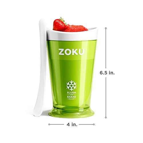 ZOKU Original Slush and Shake Maker, Compact Make and Serve Cup with Freezer Core Creates Single-Serving Smoothies, Slushies and Milkshakes in Minutes, BPA-free, Green