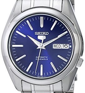 SEIKO Men's SNKL43 5" Stainless Steel Automatic Watch, Blue