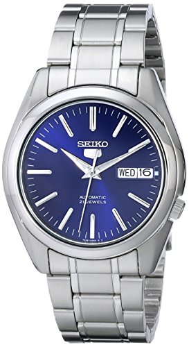 SEIKO Men's SNKL43 5" Stainless Steel Automatic Watch, Blue