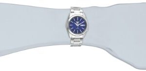 SEIKO Men's SNKL43 5" Stainless Steel Automatic Watch, Blue