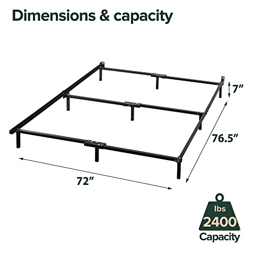 ZINUS Compack Metal Bed Frame, 7 Inch Support Bed Frame for Box Spring and Mattress Set, Black, California King