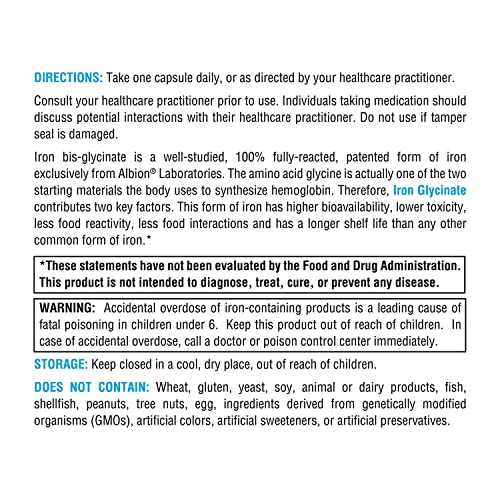 XYMOGEN Iron Glycinate - Gentle, Highly Absorbable Iron Supplement for Women + Men - 29mg Patented Iron Bisglycinate Chelate Supports Healthy Ferritin and Hemoglobin Levels (120 Iron Capsules)