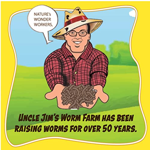 Uncle Jim's Worm Farm Red Wiggler Live Composting Worms Mix for Garden Soil or Fishing | Pack of Compost Worms Improves Soil Structure and Quality for Healthier Gardens | 500 Count