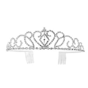 Bseash Silver Crystal Tiara Crown Headband Princess Elegant Crown with combs for Women Girls Bridal Wedding Prom Birthday Party