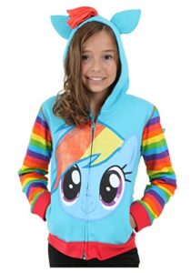 my little pony little girls zip-up hoodie, rainbow dash, medium (5/6)