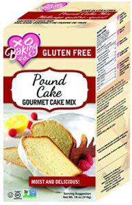 xo baking gluten free pound cake mix – flavorful non gmo certified cake mix 18 ounces