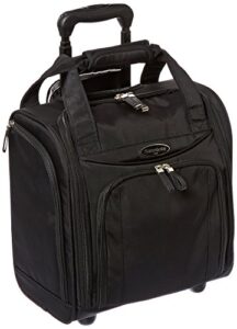 samsonite upright wheeled carry-on underseater, black, small