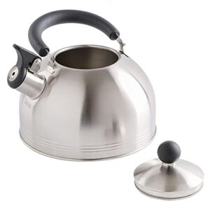 Mr. Coffee Carterton Stainless Steel Whistling Tea Kettle, 1.5-Quart, Mirror Polish