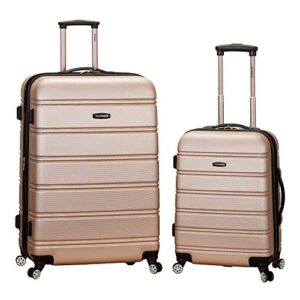 rockland melbourne hardside expandable spinner wheel luggage, champagne, 2-piece set (20/28)