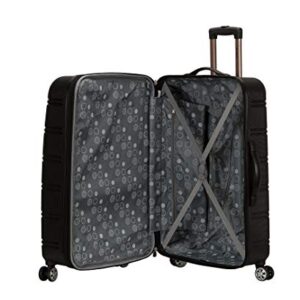 Rockland Melbourne Hardside Expandable Spinner Wheel Luggage, Black, 2-Piece Set (20/28)