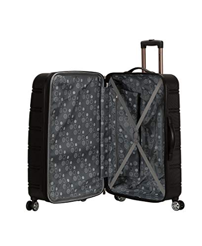 Rockland Melbourne Hardside Expandable Spinner Wheel Luggage, Black, 2-Piece Set (20/28)