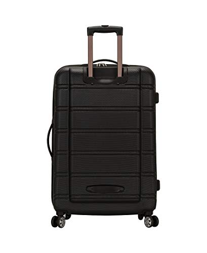 Rockland Melbourne Hardside Expandable Spinner Wheel Luggage, Black, 2-Piece Set (20/28)