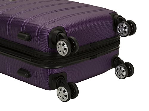 Rockland Melbourne Hardside Expandable Spinner Wheel Luggage, Purple, 2-Piece Set (20/28)