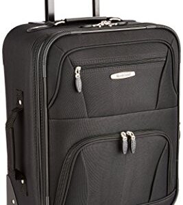 Rockland Expandable Spinner Carry On, Black, 19-Inch