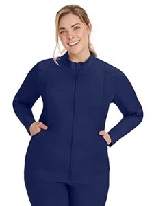 healing hands scrub jacket for women 2 pocket purple label scrubs 5038 dakota zip up womens jacket navy l