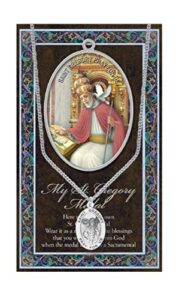 st gregory pendant medal pewter on stainless steel chain prayer card set for teachers musicians