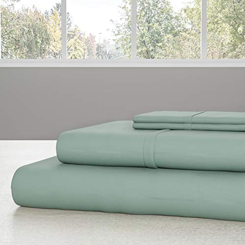 Lavish Home Brushed Microfiber Bed Linens 1200 4-Piece Sheet Set, Queen, Sage