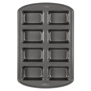 wilton perfect results non-stick mini loaf pan, 8-cavity, 15.2 in x 9.5 in x 1.6, gray