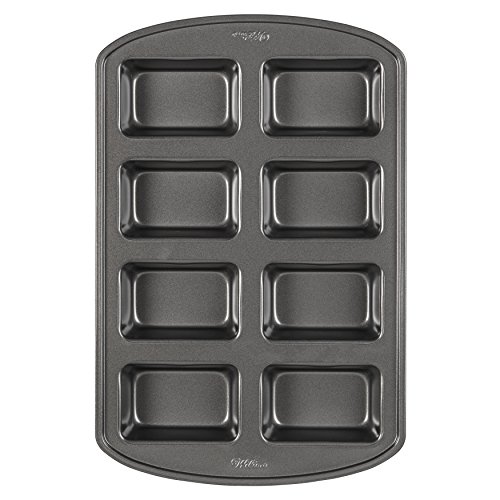 Wilton Perfect Results Non-Stick Mini Loaf Pan, 8-Cavity, 15.2 IN x 9.5 IN x 1.6, Gray