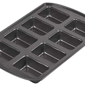 Wilton Perfect Results Non-Stick Mini Loaf Pan, 8-Cavity, 15.2 IN x 9.5 IN x 1.6, Gray