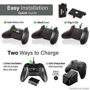 Nyko Xbox One Power Kit Plus - Rechargeable Battery Kit with 2 Batteries, Black & White Covers, 8-foot Micro-USB Charge Cable - Ultimate Xbox Accessories - Power, Cable, & Replacement Battery Doors