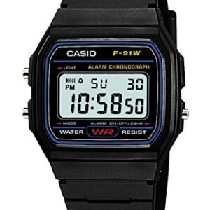 CASIO STANDARD DIGITAL WATCH WITH LED-LIGHT F-91W-1JF