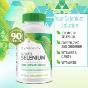 Youngevity Ultimate Selenium Trace Element Formula - 90 Capsules | Selenium 100 MCG + Other Essential Vitamins and Minerals (1 Pack)