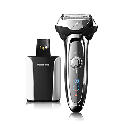 Panasonic Arc5 Electric Razor for Men, 5 Blades Shaver and Trimmer - Sensor Technology, Automatic Clean and Charge Station, Wet Dry, Silver