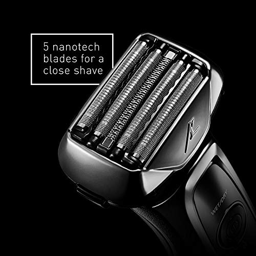 Panasonic Arc5 Electric Razor for Men, 5 Blades Shaver and Trimmer - Sensor Technology, Automatic Clean and Charge Station, Wet Dry, Silver