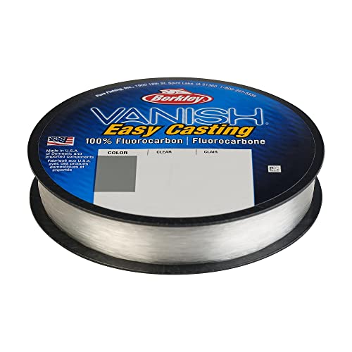 Berkley Vanish®, Clear, 20lb | 9kg, 250yd | 228m Fluorocarbon Fishing Line, Suitable for Saltwater and Freshwater Environments