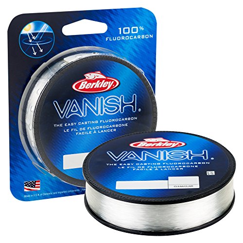 Berkley Vanish®, Clear, 17lb | 7.7kg, 250yd | 228m Fluorocarbon Fishing Line, Suitable for Saltwater and Freshwater Environments