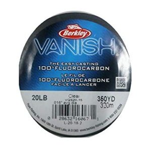 Berkley Vanish®, Clear, 6lb | 2.7kg, 250yd | 228m Fluorocarbon Fishing Line, Suitable for Saltwater and Freshwater Environments