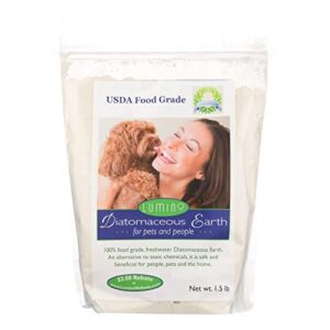 lumino pet and people food grade diatomaceous earth, 1.5lb