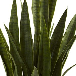 Nearly Natural, Green 4855 35in. Sansevieria with Black Planter